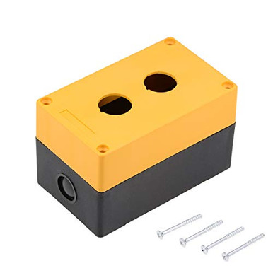 uxcell Push Button Switch Control Station Box 22mm 2 Holes Yellow and ...