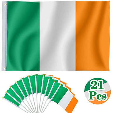 Whaline Ireland Flag Set 3x5 Foot Irish National Flags 20 Pieces Hand ...