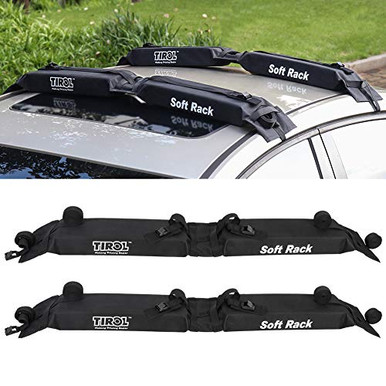 TIROL Auto Soft Roof Rack 2 Pieces/Set Black Luggage Easy Rack Load ...
