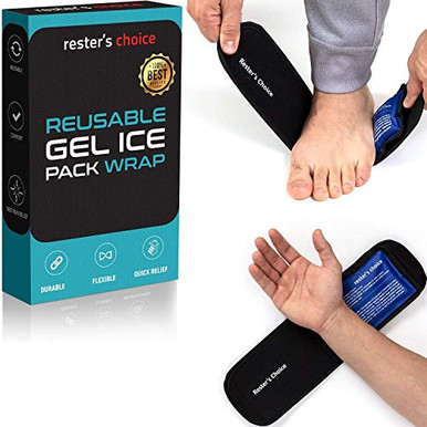 Cold Therapy Gel Pack (2 Gel Packs + 1 Wrap) 3x5 in. Reusable Ice Packs ...