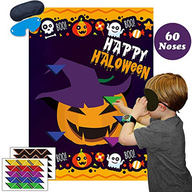 Pin The Nose On The Pumpkin Party Games Large Halloween Pumpkin Games ...