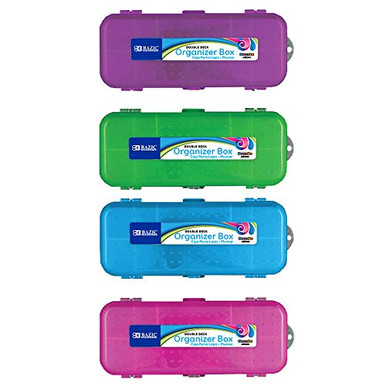BAZIC 8" Bright Color Double Deck Organizer Box, Cubby Bin Pencil Box ...