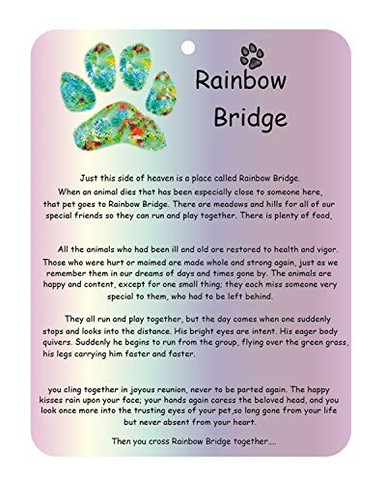 RedSum Pet Memorial Card Rainbow Bridge Pet Memorial Gifts Dog Memorial ...