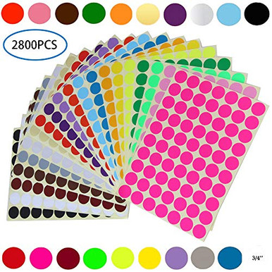 Color Coding Labels 2800pcs 3 4 Round Color Coding Circle Dot Labels 20 ...