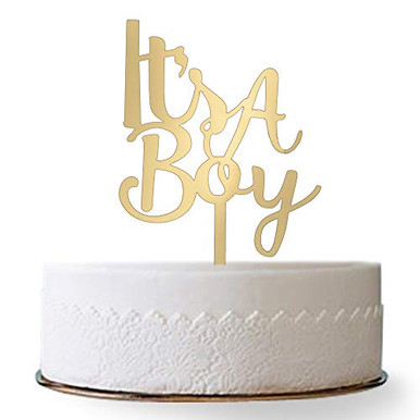 Firefairy It's A Boy Acrylic Cake Topper for Boy Baby Shower, Birthday ...