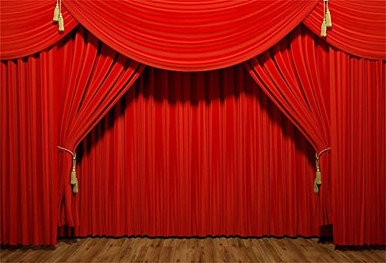 Laeacco 7x5ft Red Curtain Wooden Stage Backdrop Vinyl Faint Light ...