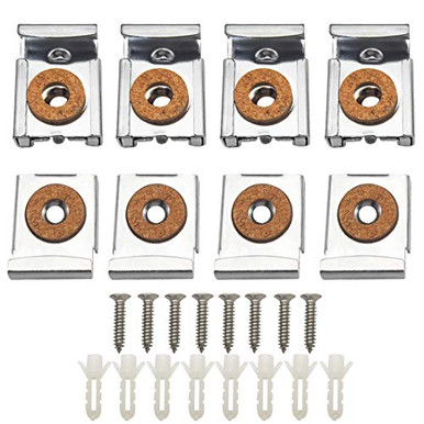 Sipery 2 Sets 8 Pieces Spring Loaded Mirror Mount Clips Set Wall Mirror ...