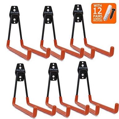 CoolYeah Steel Garage Storage Utility Double Hooks Heavy Duty for ...