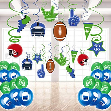 50 Pack American Football Hanging Swirl Decorations Balloons - Sport ...
