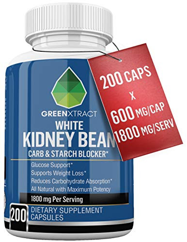 Carb Blocker 1800 MG 200 X 600 MG of 100 Pure White Kidney Bean Extract ...