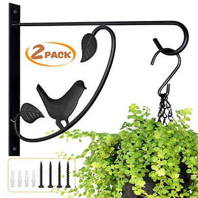 Hanging Plants Bracket 12in Wall Planter Hook Flower Pot Bird Feeder ...