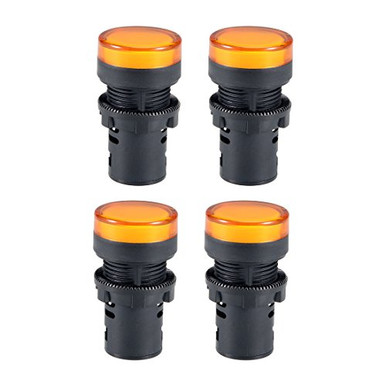 uxcell 4Pcs Yellow Indicator Light AC DC 110V 22mm Panel Mount for ...