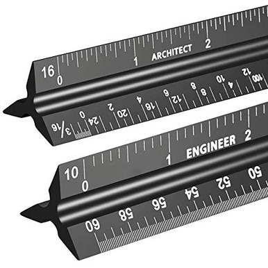 Architectural Scale Ruler Set (Imperial)-12 Inch SmilerM Aluminum ...