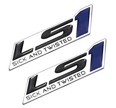 2 pack LS1 Sick And Twisted Engine Emblems 3D Badge Stickers ...