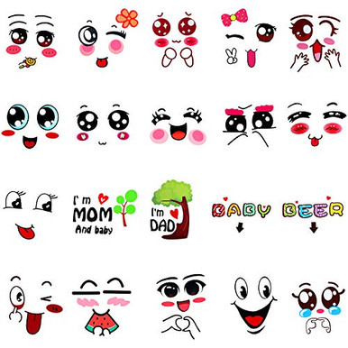 20 Pieces Funny Facial Expressions Stickers Pregnant Belly Stickers ...