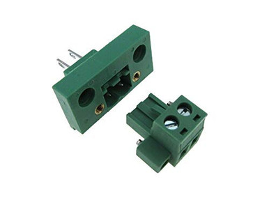 HQ 2 Pin 508mm Screw Terminal Block Plug Shrouded Flange Panel Mount ...