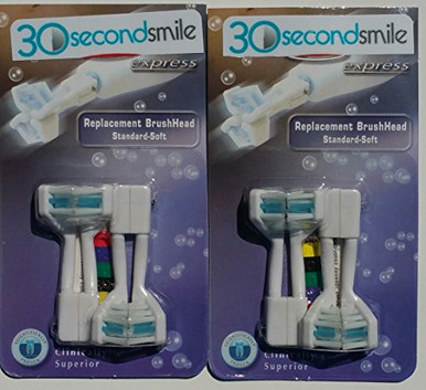 30 Second Smile Standard Soft 2 Pack Dual Brush Replacement Heads for ...