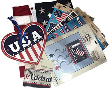 USA Fabric Flag Patriotic Party Decorations Bundle July 4th Presidents ...