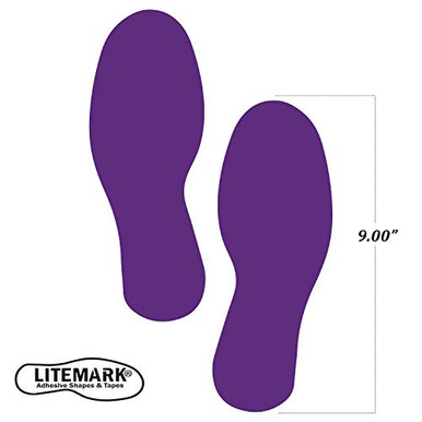 LiteMark 9 Inch Purple Footprint Decal Stickers for Floors and Walls ...