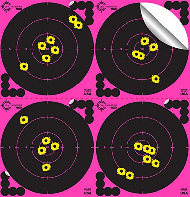 Reactive Target Adhesive Target 6 Four Pink Bulls Eye Target Pack ...