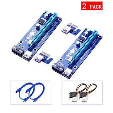 Yuan Yingze 2 Pack 4pin 1x to 16x PCIe Riser GPU Riser Adapter 60cm USB ...