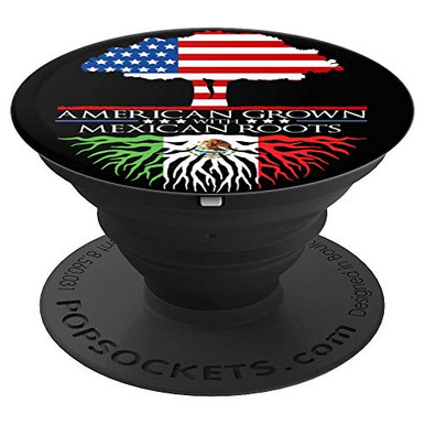 American Grown with Mexican Roots US Mexico Flag Tree PopSockets Grip ...