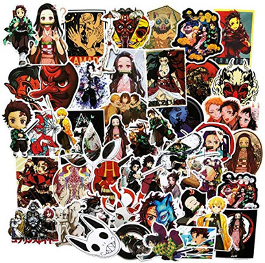 Anime Laptop Stickers Japanese Demon Slayer PVC Stickers Decals 50PCS ...