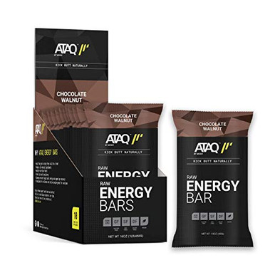 ATAQ Plant Based Raw Clean Energy Bars Chocolate Walnut with Adaptogens ...