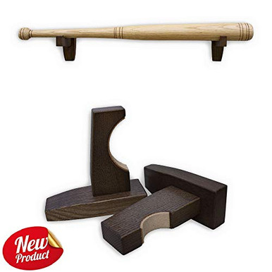 Eco Home Wood Horizontal Baseball bat Wall Mount Display - Solid Oak ...
