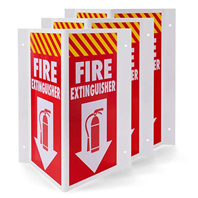 3D Fire Extinguisher Sign, 3 Pack - Plastic Pre-Drilled Safety Wall ...