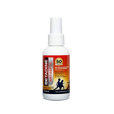 Betadine First Aid Spray 3 oz Povidone Iodine Antiseptic with No Sting ...