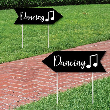 Black Wedding Dance Signs Wedding Sign Arrow Double Sided Directional ...