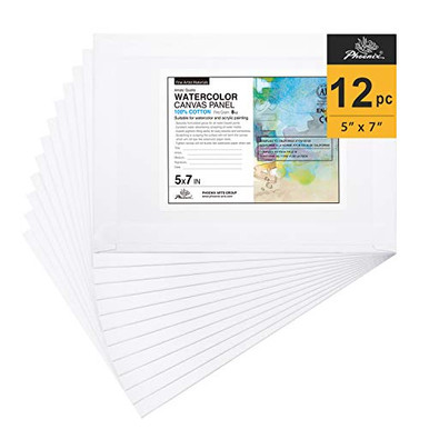 PHOENIX Watercolor Painting Canvas Panels - 5x7 Inch/12 Pack - Triple ...