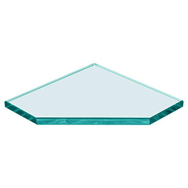 TroySys Corner Pentagon Glass Shelf 6 x 6 Easy Mount Floating Design ...