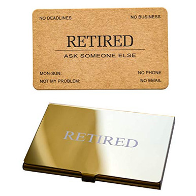 RXBC2011 Retired Business Cards Kraft Rustic Funny Retirement Gift Pack ...