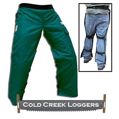 Cold Creek Loggers Chainsaw Apron Safety Chaps with Pocket ( 37" Green ...