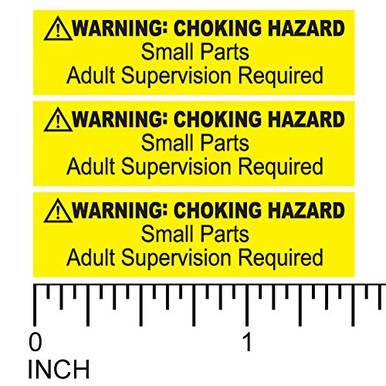 1 Roll of 1000 Warning Hazard Small Parts Stickers Choking Hazard Adult ...