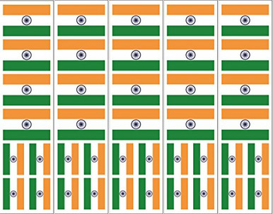 40 Removable Stickers Indian Flag India Party Favors Decals ...