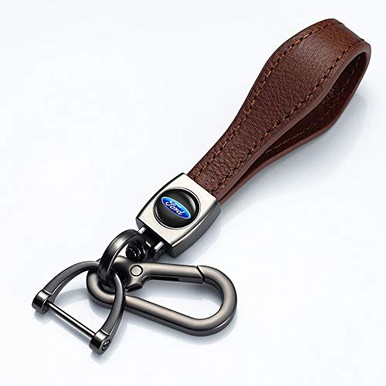JIYUE Genuine Leather Car Logo Keychain Suit for Ford Fusion F150 F150 ...