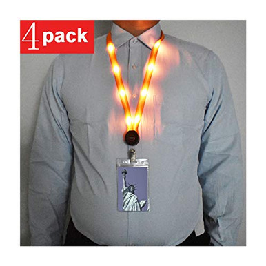 Light Up LED Waterproof Lanyard with ID Badge Holder for Keys Cruise ...