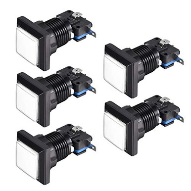 uxcell Game Push Button 34x34 Square 12V LED Illuminated Push Button Switch with Micro Switch ...
