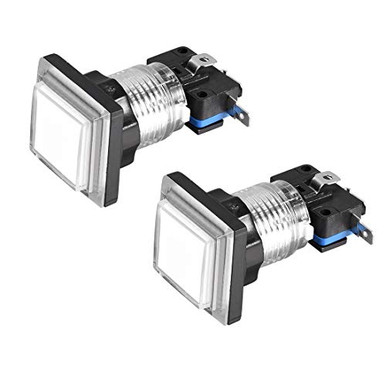 uxcell Game Push Button 34x34 Square 12V LED Illuminated Push Button Switch with Micro switch ...