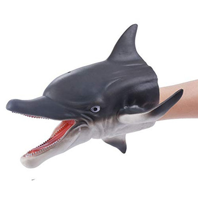 Ailejia Soft Dolphin Hand Puppet for Kids Finger Puppets Soft Rubber ...