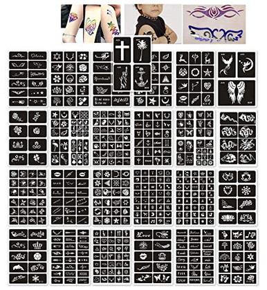 Le Fu Li 400pcs Temporary Tattoos Stencils 25 Sheets Girls and Boys ...