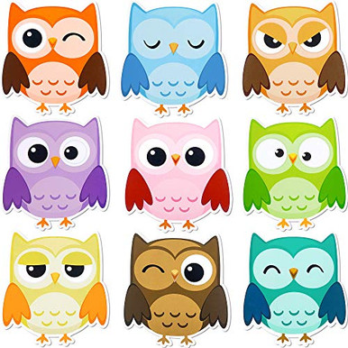 45 Pieces Colorful Owls Cut-Outs Mini Owl Accents Mix Owl Cutouts for ...