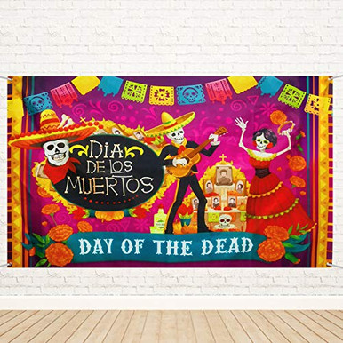 Day of The Dead Backdrop Banner, 6 x 3.6 ft The Dead Party Supplies ...