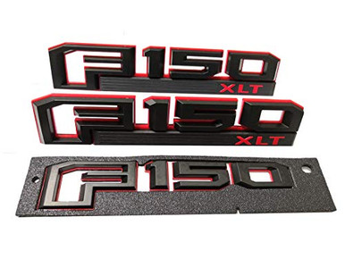 3x F150 XLT Fender Emblems, F150 Rear Tailgate Badge 3D Decal Nameplate ...