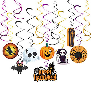 MIAHART 16 Pack Halloween Decorations Hang Swirls for Haunted House ...