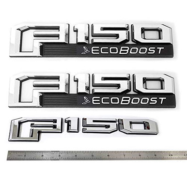 3x OEM Chrome F150 Ecoboost Emblems Side Fender F150 Tailgate Badges 3D ...