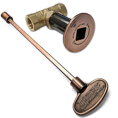Midwest Hearth Gas Fire Pit Key Valve Kit - 1/2" NPT - Antique Copper ...